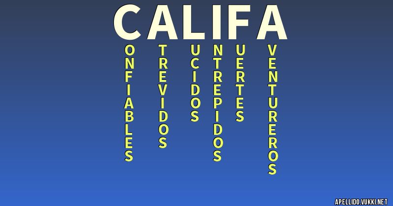 Significado del apellido califa - Significados de los apellidos