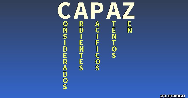 Significado del apellido capaz - Significados de los apellidos