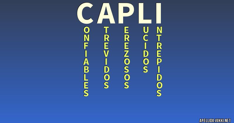 Significado del apellido capli - Significados de los apellidos