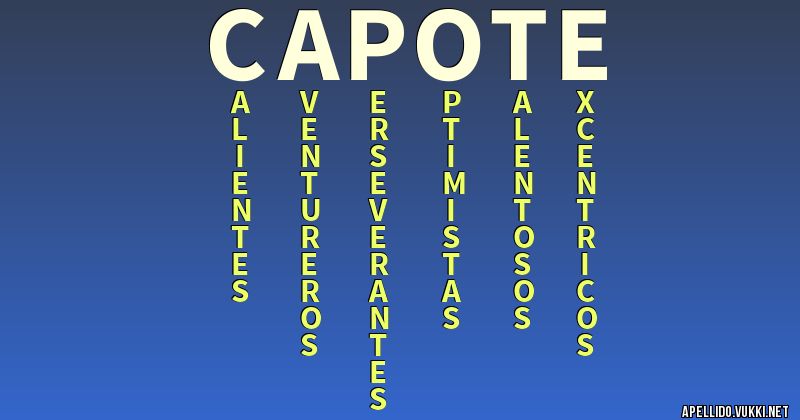 Significado del apellido capote - Significados de los apellidos
