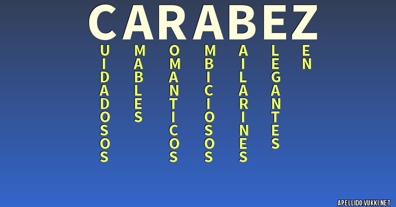 Significado del apellido carabez - Significados de los apellidos