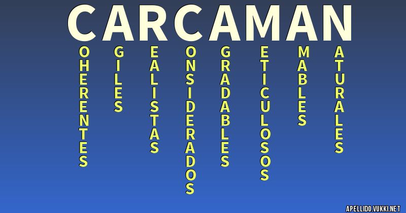 Significado del apellido carcaman - Significados de los apellidos