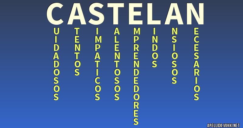 Significado del apellido castelan - Significados de los apellidos
