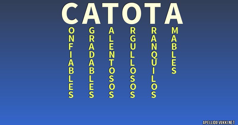 Significado del apellido catota - Significados de los apellidos