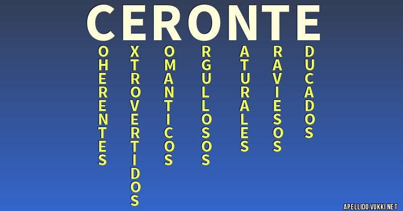 Significado del apellido ceronte - Significados de los apellidos