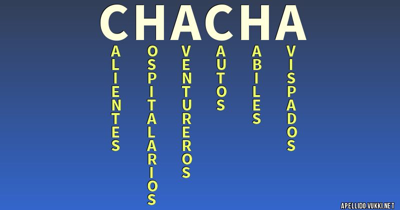 Significado del apellido chacha - Significados de los apellidos