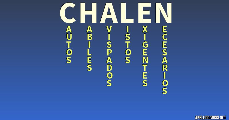 Significado del apellido chalen - Significados de los apellidos