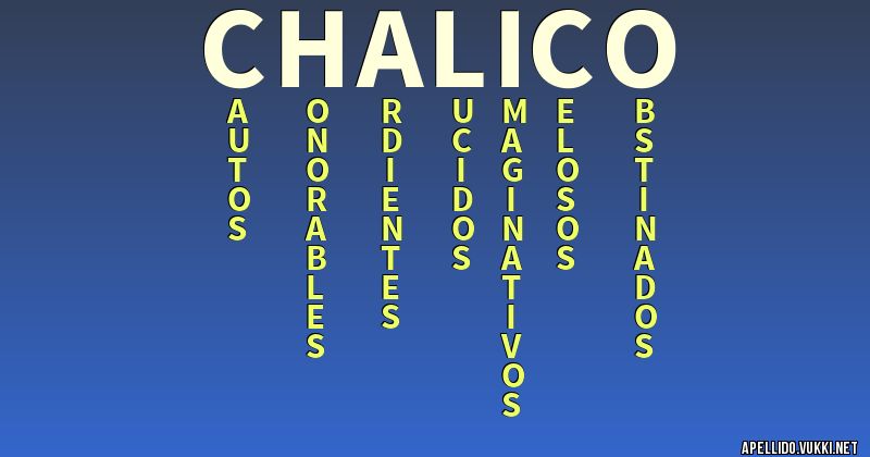 Significado del apellido chalico - Significados de los apellidos