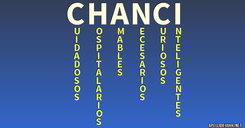 Significado del apellido chanci - Significados de los apellidos