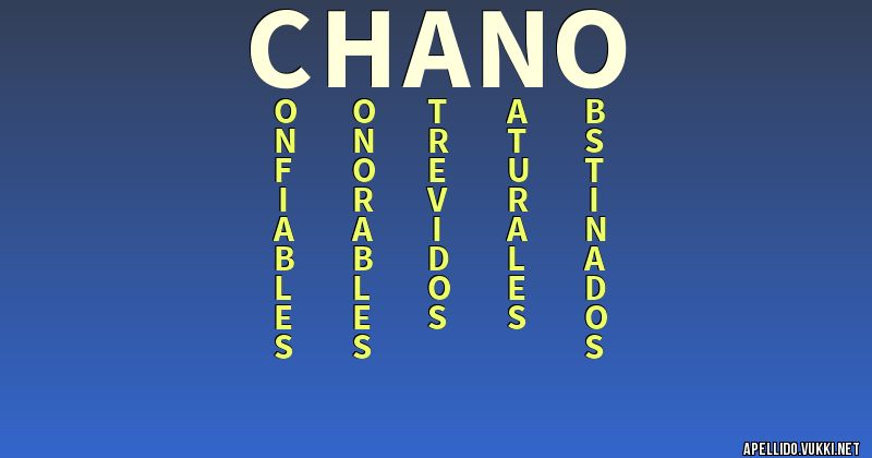 Significado del apellido chano - Significados de los apellidos
