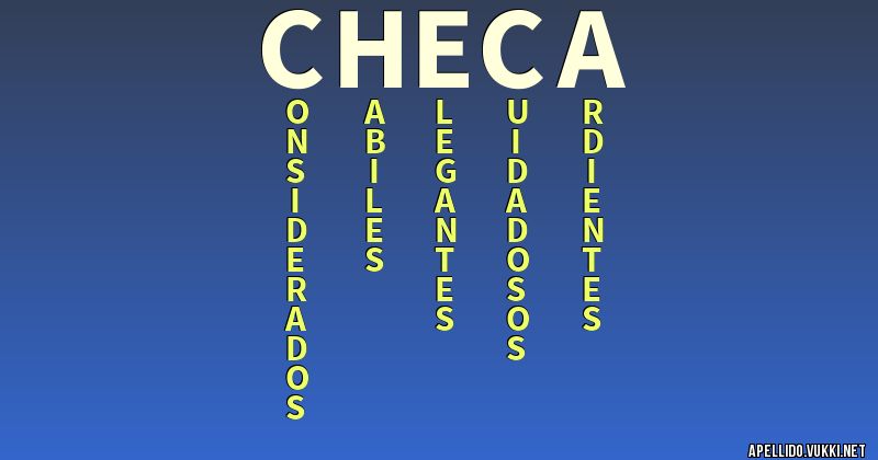 Significado del apellido checa - Significados de los apellidos