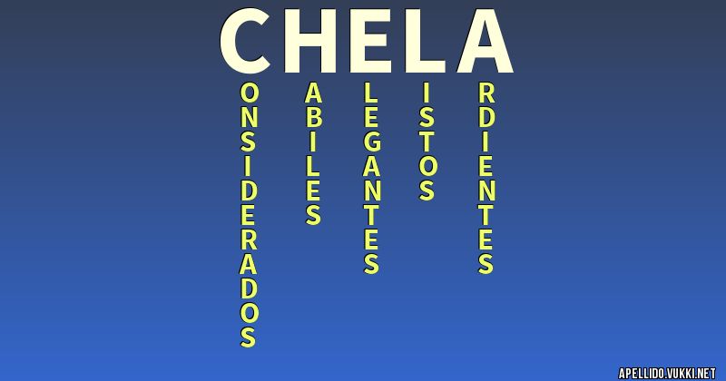 Significado del apellido chela - Significados de los apellidos
