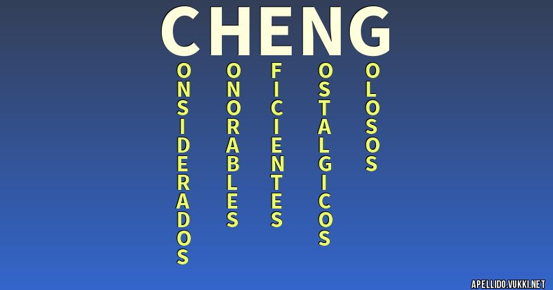Significado del apellido cheng - Significados de los apellidos