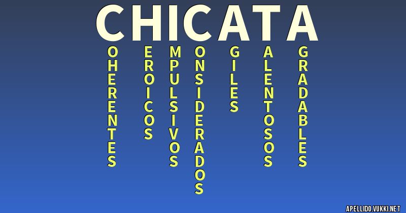 Significado del apellido chicata - Significados de los apellidos