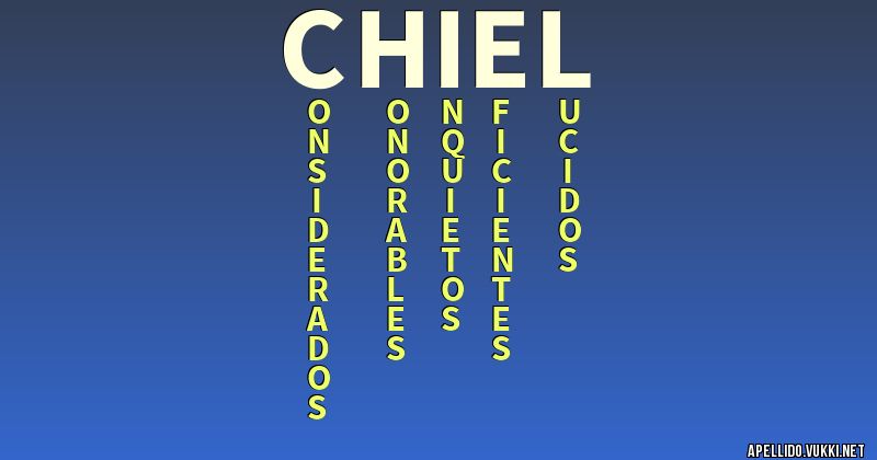 Significado del apellido chiel - Significados de los apellidos
