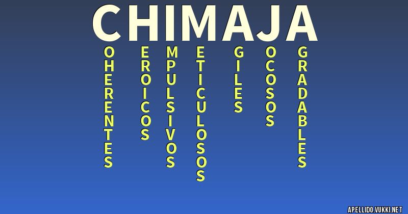 Significado del apellido chimaja - Significados de los apellidos