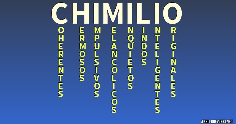 Significado del apellido chimilio - Significados de los apellidos