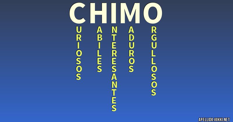 Significado del apellido chimo - Significados de los apellidos
