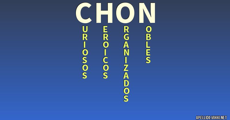 Significado del apellido chon - Significados de los apellidos