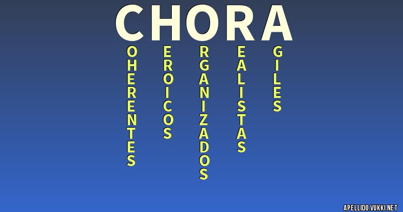 Significado del apellido chora - Significados de los apellidos