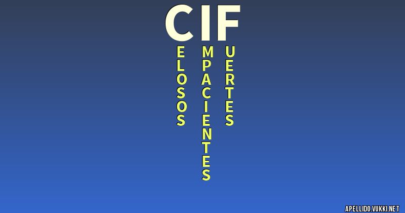 Significado del apellido cif - Significados de los apellidos