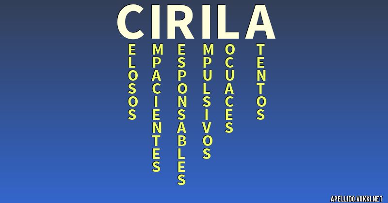 Significado del apellido cirila - Significados de los apellidos