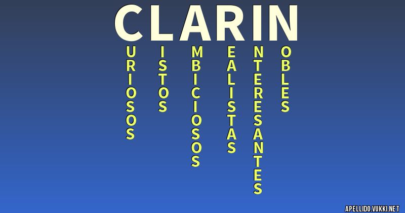 Significado del apellido clarin - Significados de los apellidos