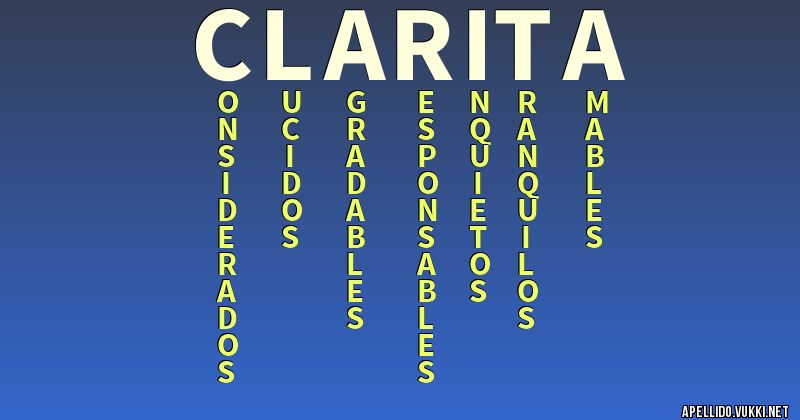Significado del apellido clarita - Significados de los apellidos