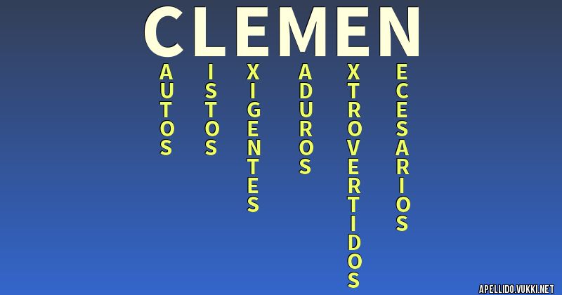 Significado del apellido clemen - Significados de los apellidos