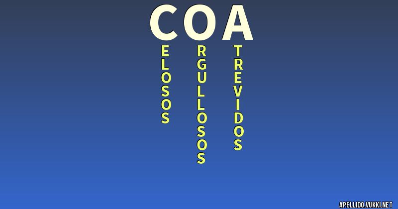 Significado del apellido coa - Significados de los apellidos