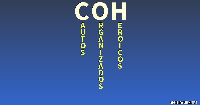 Significado del apellido coh - Significados de los apellidos