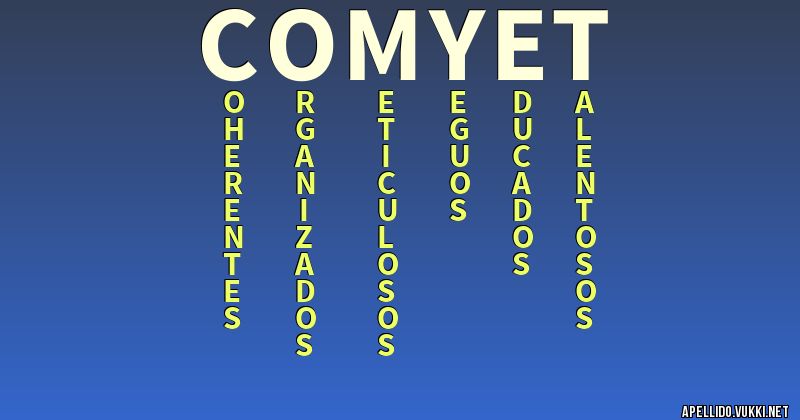 Significado del apellido comyet - Significados de los apellidos
