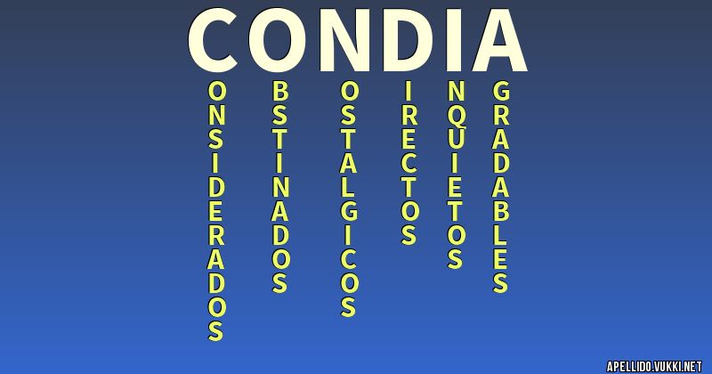Significado del apellido condia - Significados de los apellidos