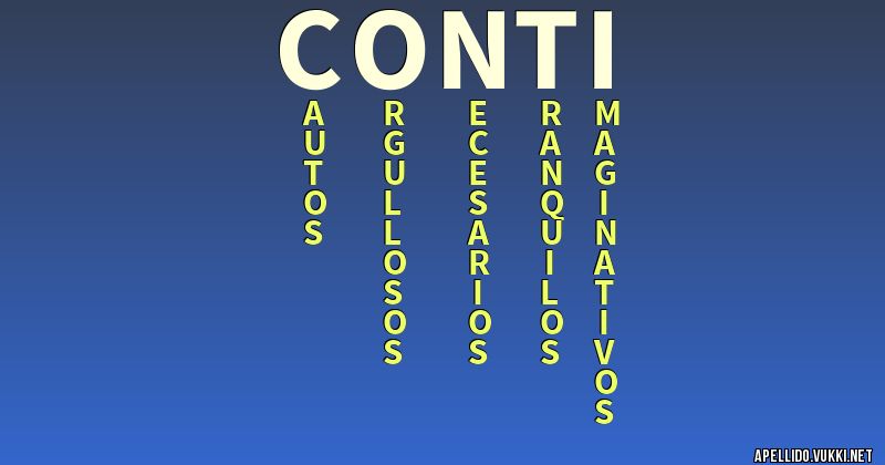 Significado del apellido conti - Significados de los apellidos