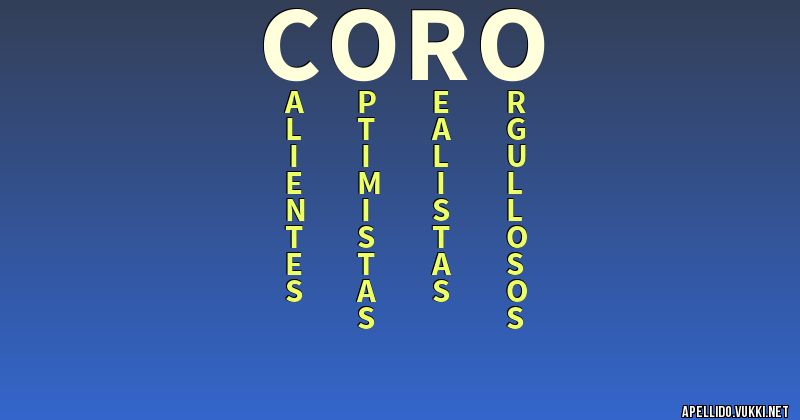 Significado del apellido coro - Significados de los apellidos