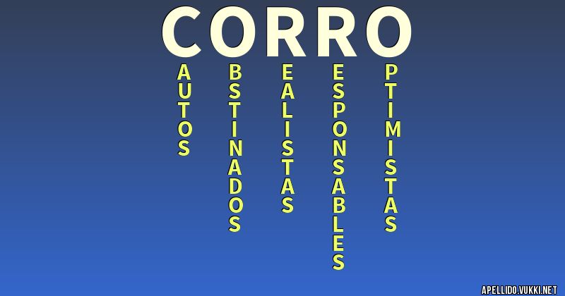 Significado del apellido corro - Significados de los apellidos