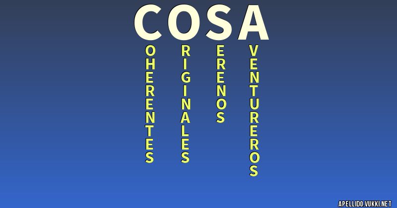 Significado del apellido cosa - Significados de los apellidos
