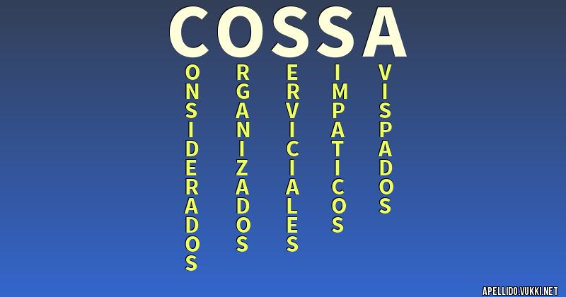 Significado del apellido cossa - Significados de los apellidos