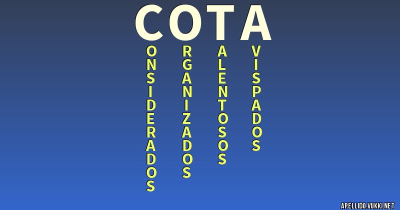 Significado del apellido cota - Significados de los apellidos