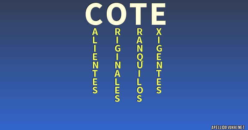 Significado del apellido cote - Significados de los apellidos