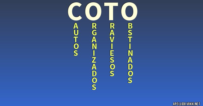 Significado del apellido coto - Significados de los apellidos