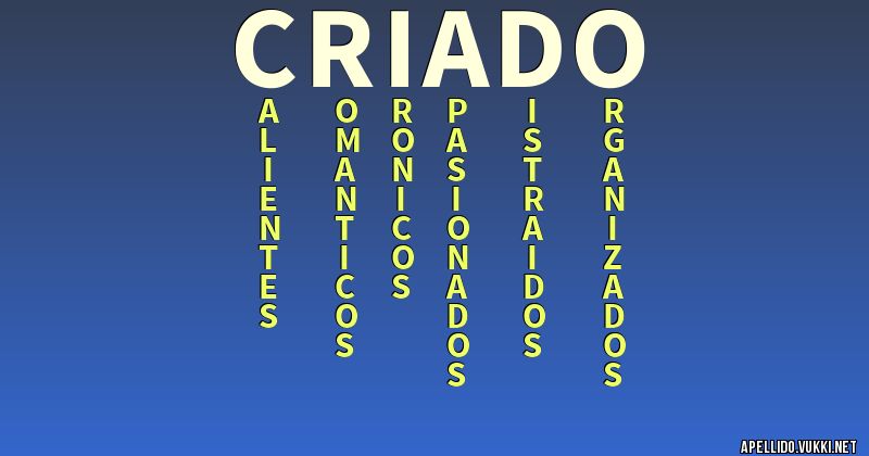 Significado del apellido criado - Significados de los apellidos