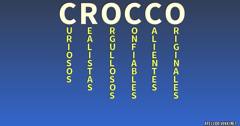 Significado del apellido crocco - Significados de los apellidos