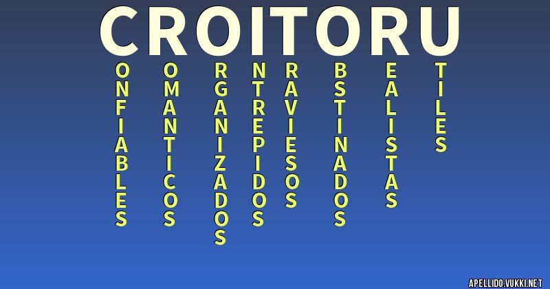 Significado del apellido croitoru - Significados de los apellidos