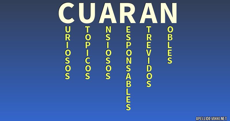 Significado del apellido cuaran - Significados de los apellidos