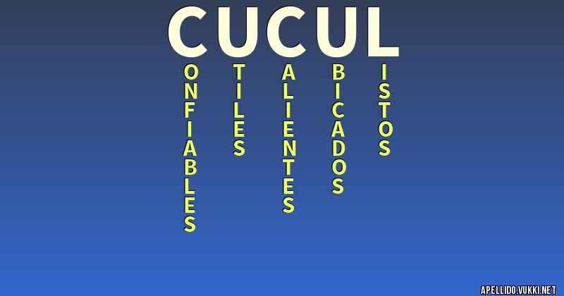 Significado del apellido cucul - Significados de los apellidos
