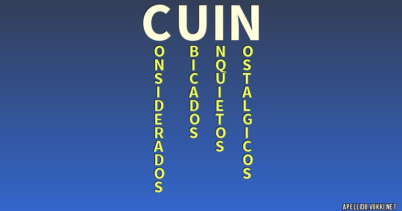 Significado del apellido cuin - Significados de los apellidos