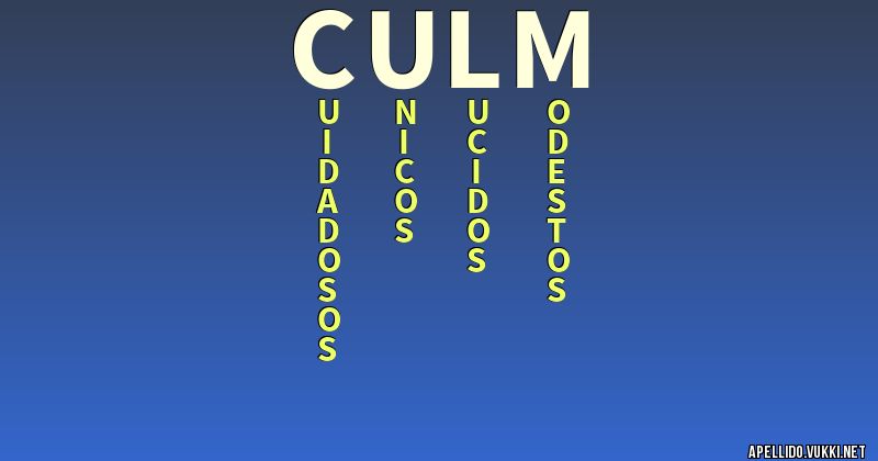 Significado del apellido culm - Significados de los apellidos