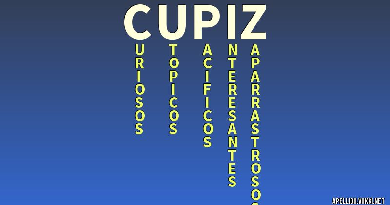 Significado del apellido cupiz - Significados de los apellidos