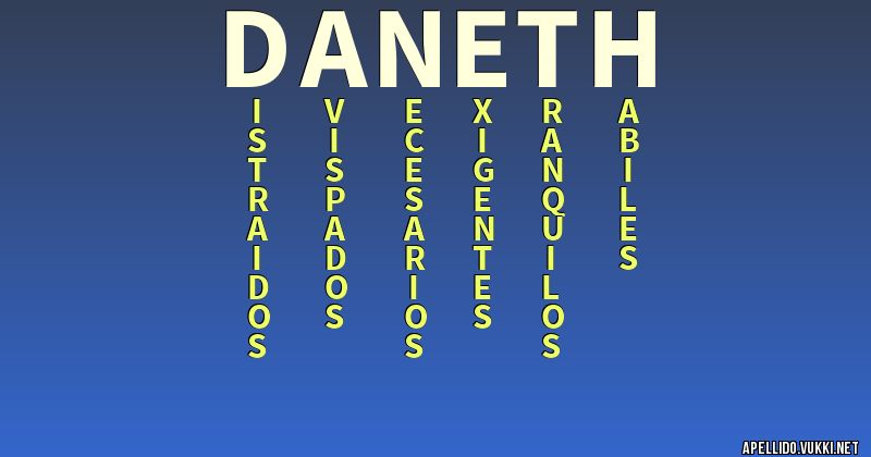 Significado del apellido daneth - Significados de los apellidos